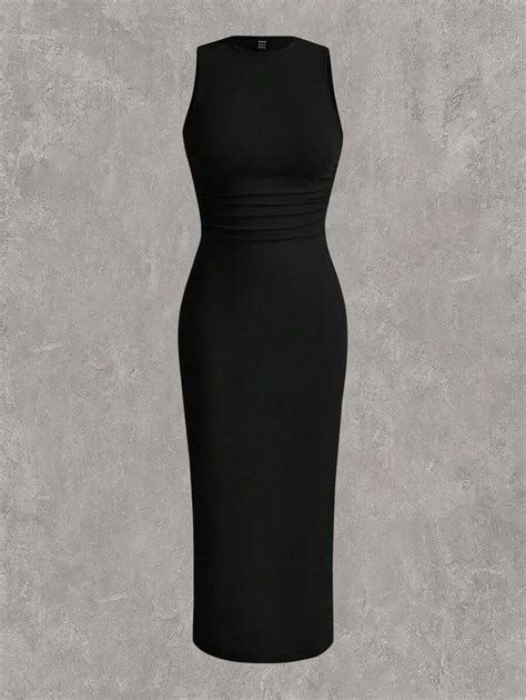 Shein Ezwear Plus Size Knitted Solid Bodycon Dress Shein Usa