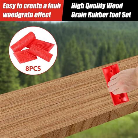 Graining Tool 2pcsset 1st Grade Diy Wood Graining Grain Rubber Wood
