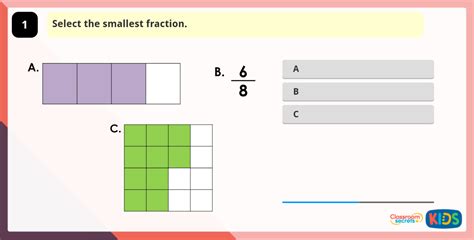 Year 5 Compare And Order Fractions Less Than 1 Game Classroom Secrets