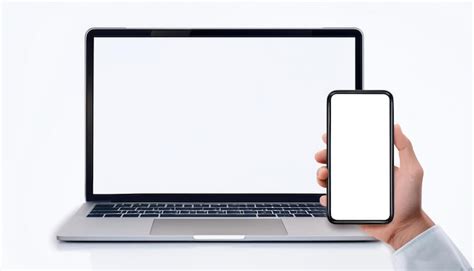 3d Illustration Of Laptop And Smartphone Mockups With Blank Displays On