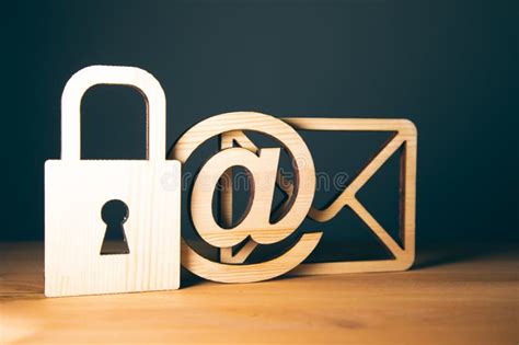 Wooden Letter With Email And Lock Signs Stock Image Image Of Letter Data 311667261