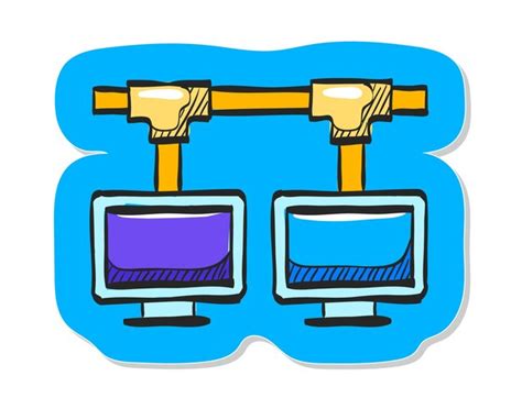 Premium Vector Hand Drawn Local Area Network Icon In Sticker Style Vector Illustration