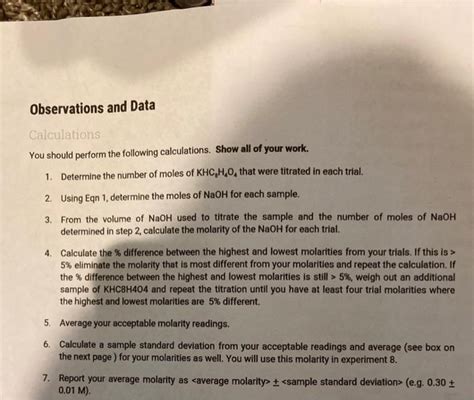 solved observations and data calculations you should perform