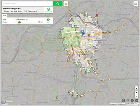 Isochrones Multimodal Calculations On Geographic Maps