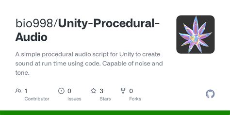 GitHub Bio Unity Procedural Audio A Simple Procedural Audio Script For Unity To Create