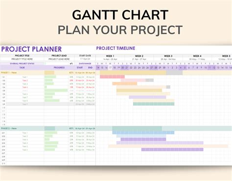 Maximizing Efficiency The Gantt Chart Project Planner The Sheet Code