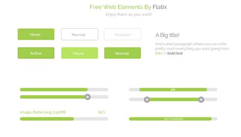Download Free Light Green Minimal Ui Design Elements Psd Free Web Ui Kits