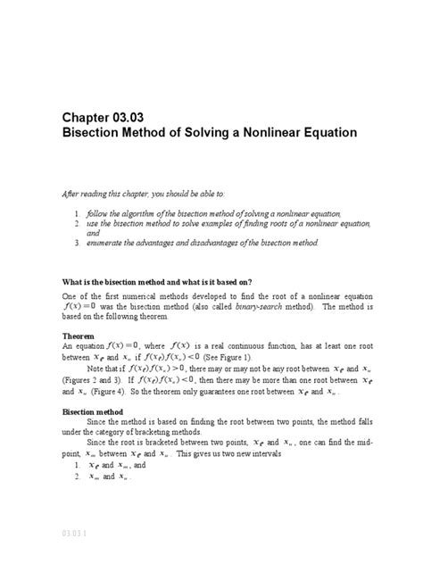 Bisection Method Algo And Examples Pdf Computational Science Mathematical Objects
