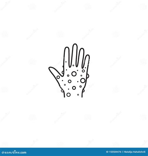Eczema Hand Skin Line Icon Linear Style Sign For Mobile Concept And Web Design Stock Vector