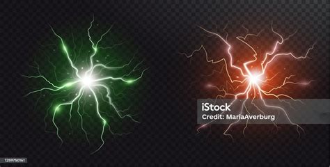 번개 플래시와 불꽃 번개가 치고 불꽃 어두운 투명 배경에 전기 에너지 인간 신경 또는 신경 세포 시스템의 자연 현상 과학에 대한 스톡 벡터 아트 및 기타 이미지 Istock