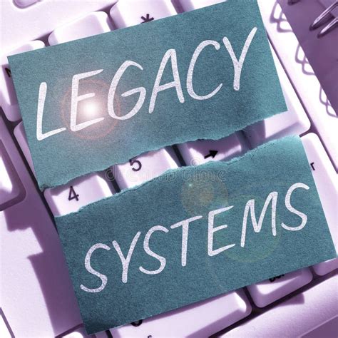 Text Sign Showing Legacy Systems Concept Meaning Old Method Technology Computer System Or