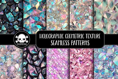 Holographic Geometric Seamless Patterns Graphic By Sasyall Graphics · Creative Fabrica