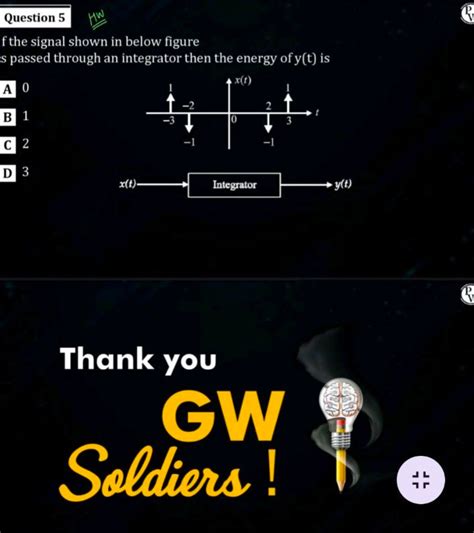 Question 5f The Signal Shown In Below Figure S Passed Through An Integra