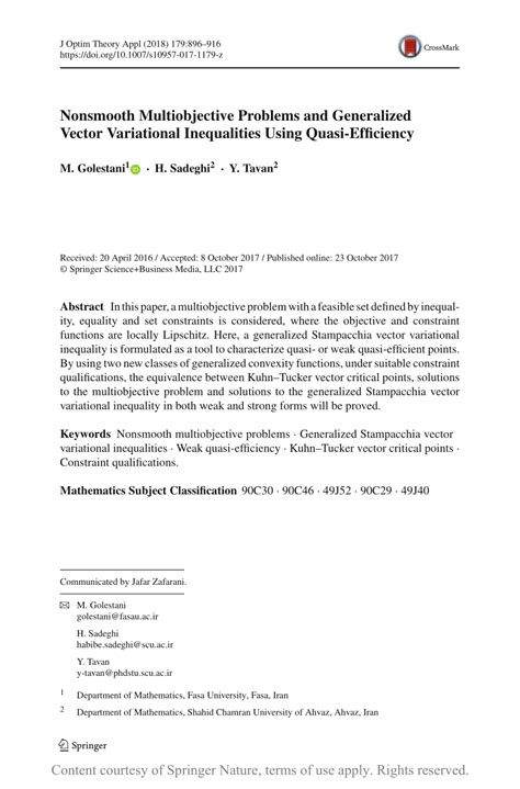 Nonsmooth Multiobjective Problems And Generalized Vector Variational Inequalities Using Quasi