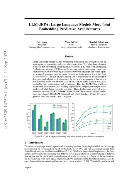 Pdf Llm Jepa Large Language Models Meet Joint Embedding Predictive Architectures