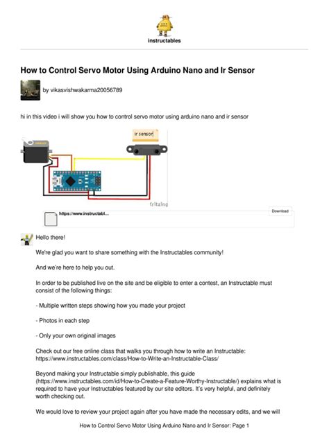 How To Control Servo Motor Using Arduino Nano And Ir Sensor