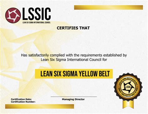 Lean Six Sigma Yellow Belt Certification Exam Lssic