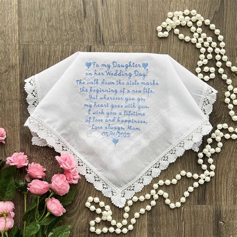 Personalized Embroidered Handkerchief Bride T From Mom