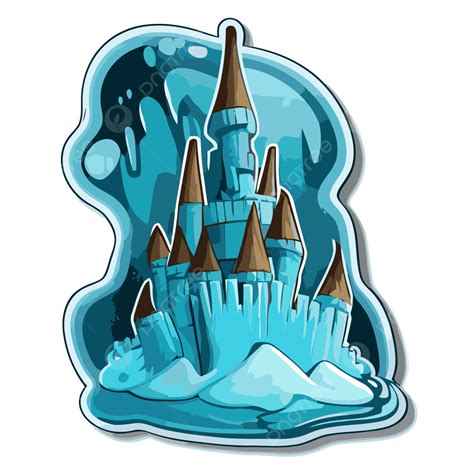 큰 조각 컬러 얼음 성 스티커 일러스트 클립 아트 벡터 고립 된 만화 얼음 성 스티커 디자인 상표 스티커 일러스트 Png 일러스트 및 벡터 에 대한 무료 다운로드