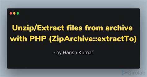 Unzipextract Files From Archive With Php Ziparchiveextractto Qirolab