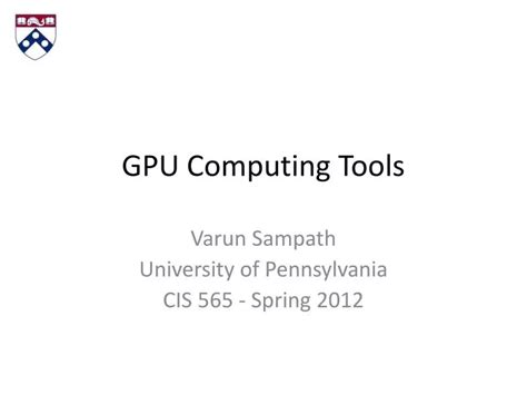PPT GPU Computing Tools PowerPoint Presentation Free Download ID 1661137