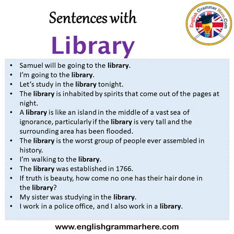 Sentences With Library Library In A Sentence In English Sentences For Library English