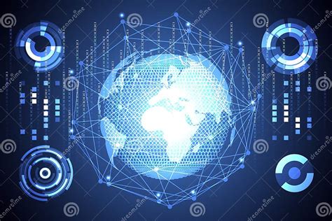 Abstract Technology Concept Global Network Connection Futuristic Stock Vector Illustration Of