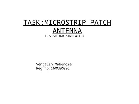 Pptx Microstrip Patch Antenna Using Hfss Dokumentips