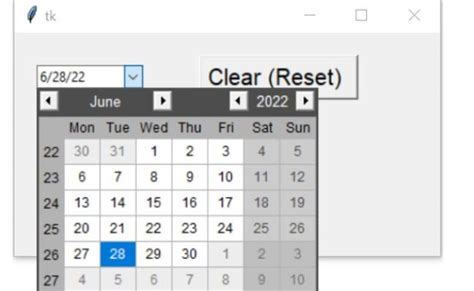 Tkinter Date Picker Entry Box Using Dateentry For User To Select Read