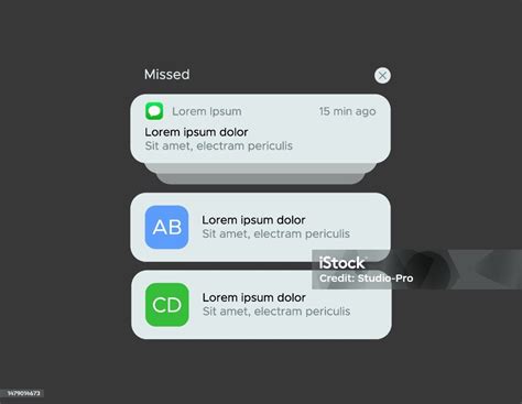 Push Notification Template Mockup Stock Illustration Download Image Now Notification Icon