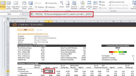 For Example E24 Contains Trrevenuehigh Field Name With Parameters