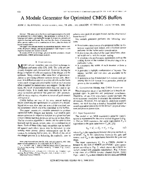 Pdf A Module Generator For Optimized Cmos Buffers