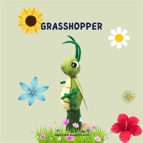 Finger Wool Puppet Grasshopper Etsy