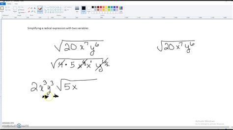 Simplifying A Radical Expression With Two Variables Youtube