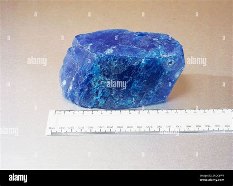 Copper Sulphate Crystal A Large Copper Sulphate Crystal Measuring Roughly Centimetres Next
