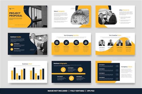 Современный бизнес шаблон презентации слайдов Powerpoint Премиум векторы