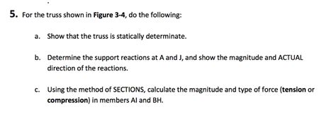 Solved 5 For The Truss Shown In Figure 3 4 Do The