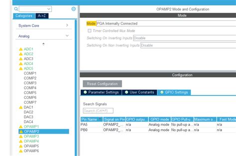 Solved Stm32g474 Opamp Cubemx Always Enables Negative In