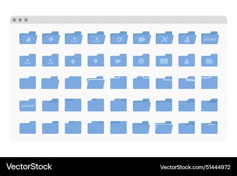 Desktop Interface Window With Folders Isolated Vector Image