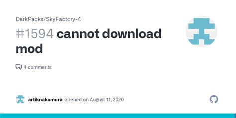 Cannot Download Mod · Issue 1594 · Darkpacksskyfactory 4 · Github