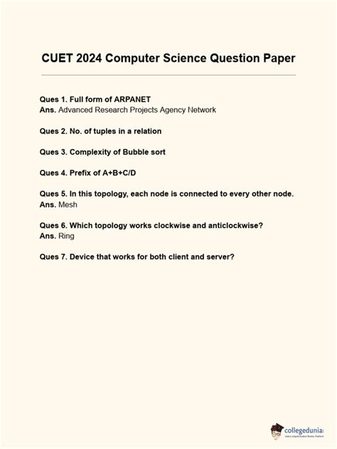Cuet2024computersciencequestionpaper Pdf