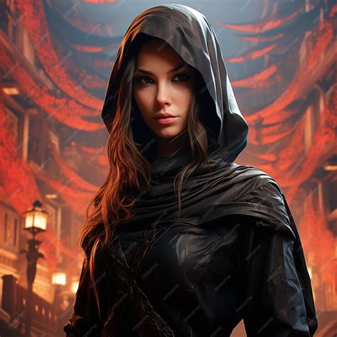 Premium Ai Image Anime Girl Young Ninja Girl On Japan Monument Background
