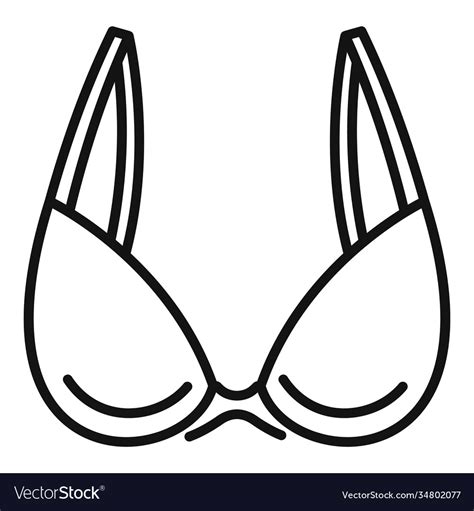 Bra Icon Outline Style Royalty Free Vector Image
