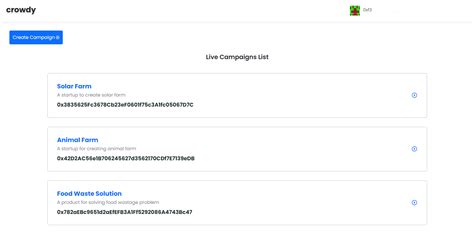 Crowdy Dapp Built Using Reactjs