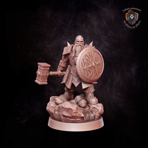 3d Printable Dwarf Priest By Lubart Miniatures
