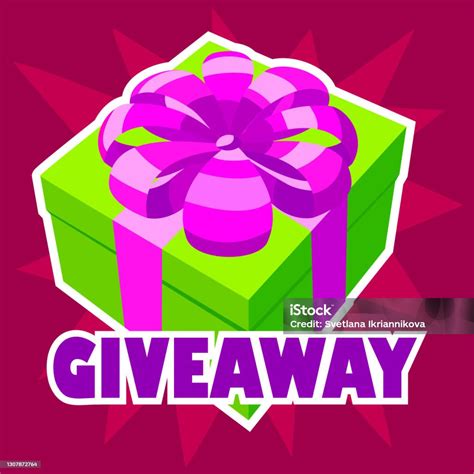 경품 당첨자 선물 리본 템플릿으로 포장 된 선물 상자를 무료로 제공합니다 경품 게시물 선물 우승자 보상 배너 퀴즈 포스터 홍보 방법 소셜 미디어 벡터광고 거리에 대한 스톡