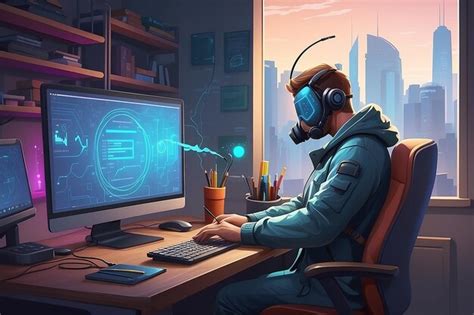 Premium Ai Image Software Tester Concept Illustration
