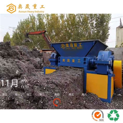 Heavy Duty Solid Waste Milling Machine Double Shaft Shredder Crushing