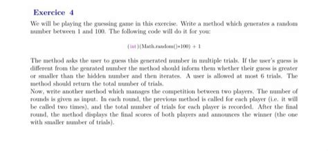 Solved Exercice 4 We Will Be Playing The Guessing Game In