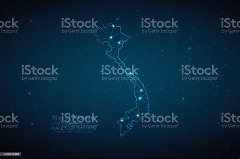 베트남 기하학적 메쉬 다각형 네트워크 라인의 추상지도 베트남에 대한 스톡 벡터 아트 및 기타 이미지 베트남 지도 0명 Istock